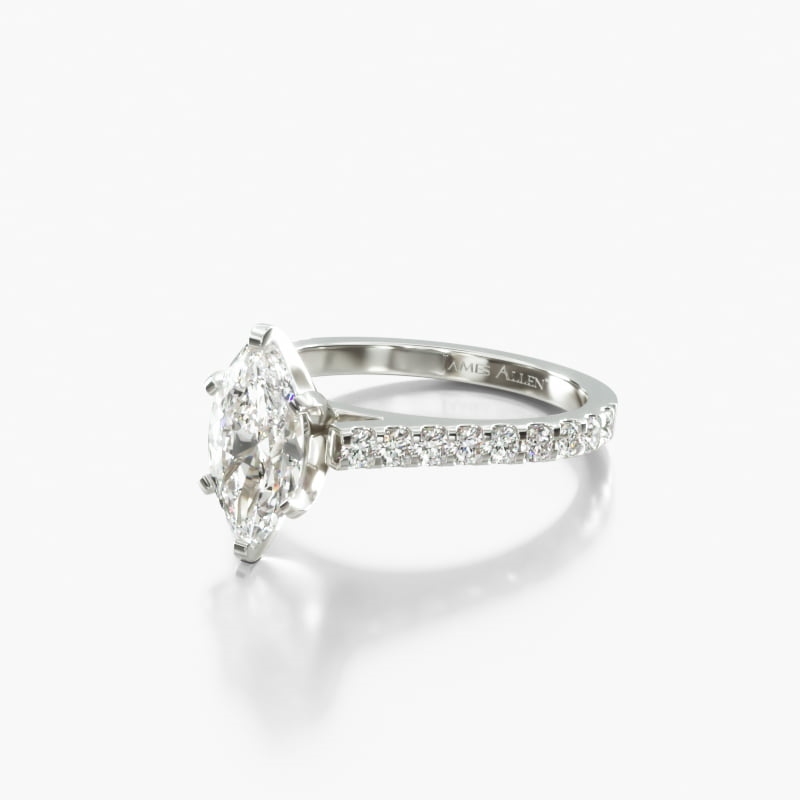 Platinum Common Prong Round Shaped Diamond Engagement Ring
