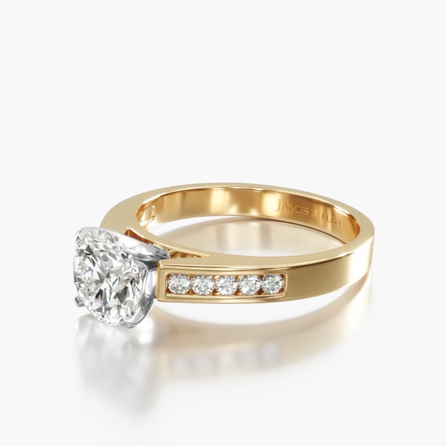 14K Yellow Gold 0.10ct Channel Set Diamond Wedding Ring-14066y14