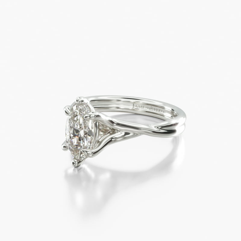 Platinum Twisted Shank Contemporary Solitaire