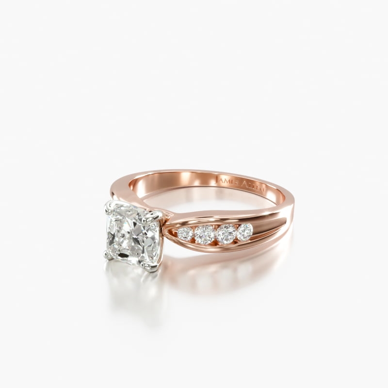 14K Rose Gold Bow-Tie Channel Set Diamond Engagement Ring