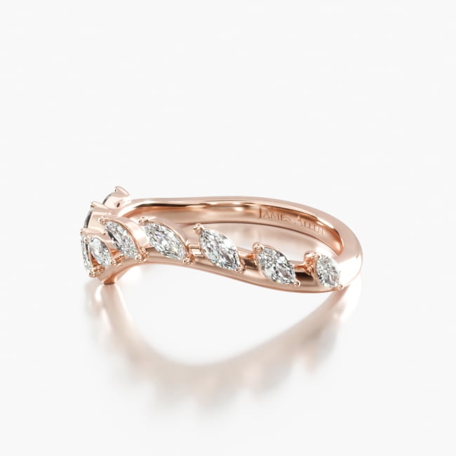 14K Rose Gold Diamond Vine Engagement Ring-18139r14