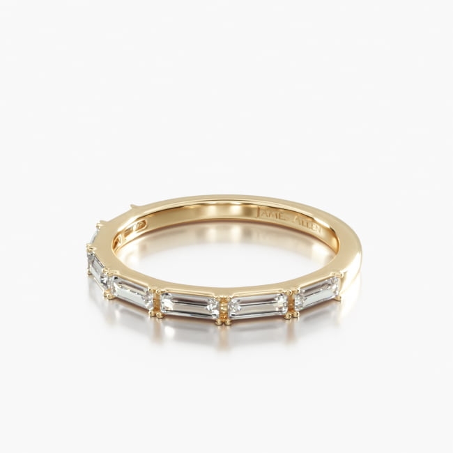 14K Yellow Gold Floating Diamond Line Engagement Ring-18147y14