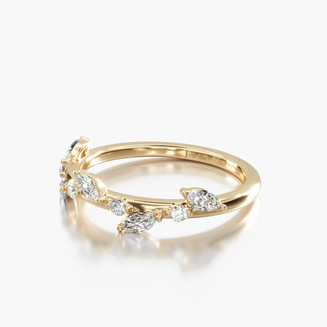 14K Yellow Gold Diamond Whisper Engagement Ring-18149y14