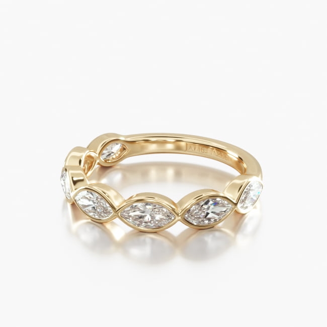 18K Yellow Gold Bezel Set Marquise Diamond Eternity Ring-151531y