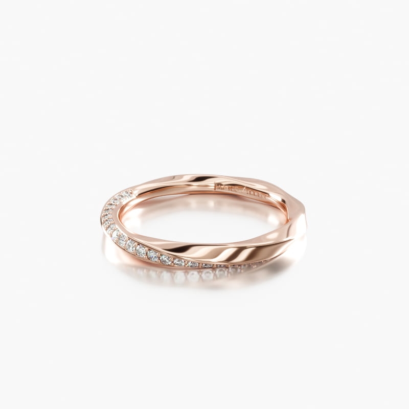 14K Rose Gold Helix Pavé Wedding Ring-15610r14