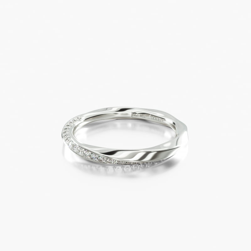 Platinum Helix Pavé Wedding Ring-15610p