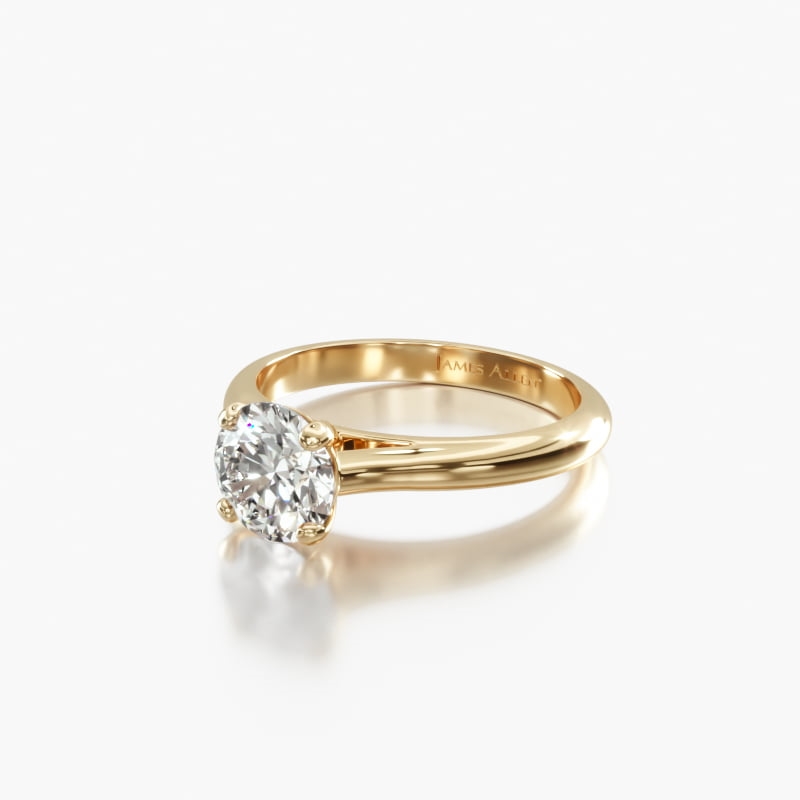 14K Yellow Gold Sleek Diamond Engagement Ring-17110y14