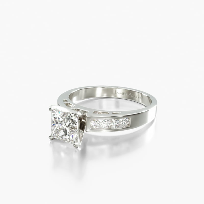 Platinum Channel Set Diamond Engagement Ring