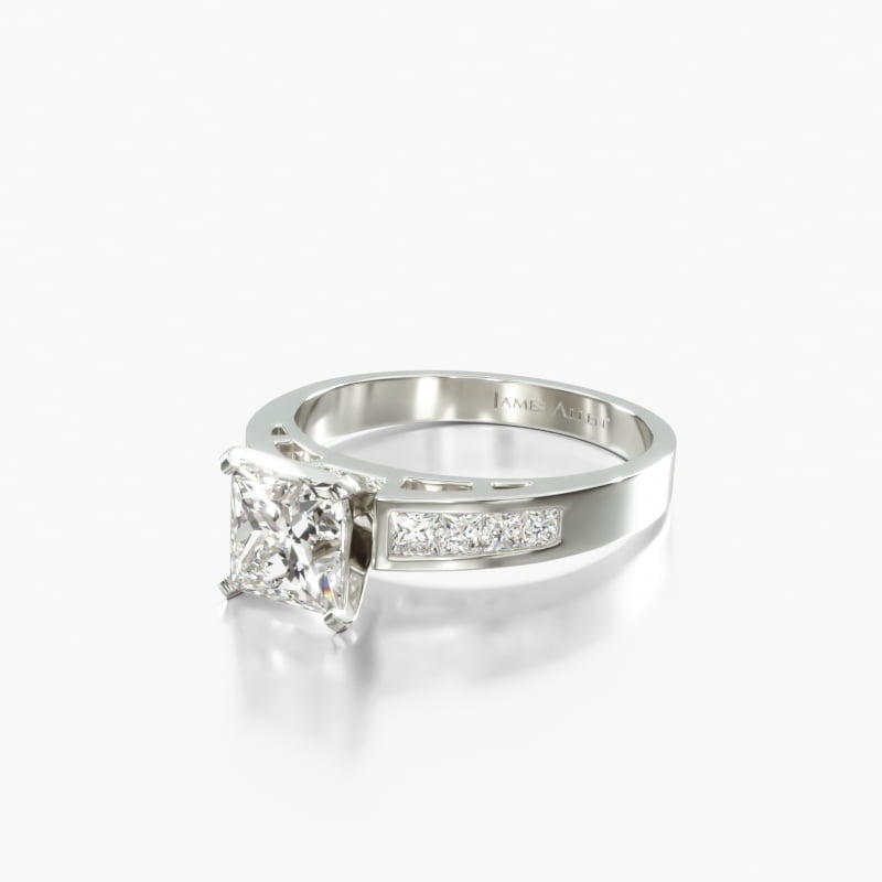 14K White Gold 0.42ct Channel Set Diamond Engagement Ring