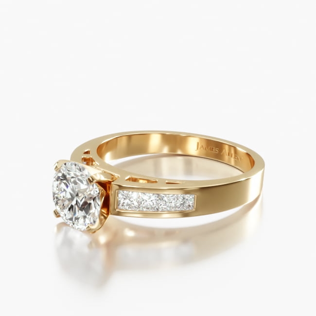 14K Yellow Gold 0.54ct Channel Set Diamond Wedding Ring-14203y14