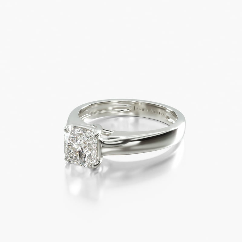 0.83 Carat K-VS2 Radiant Cut Diamond Thin Cross Prong Diamond ...