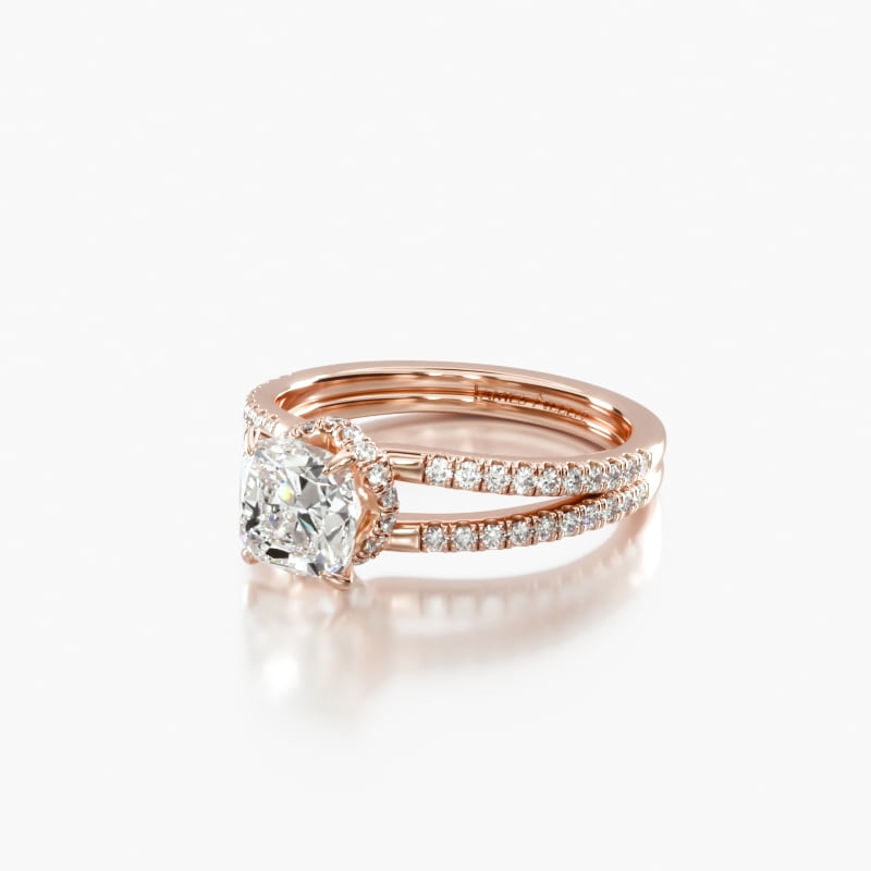 14K Rose Gold Split Shank Ribbon Engagement Ring