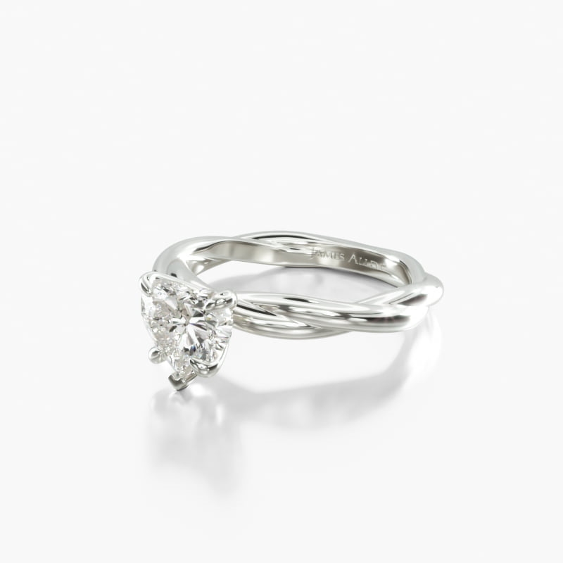 Platinum Rope Solitaire Engagement Ring
