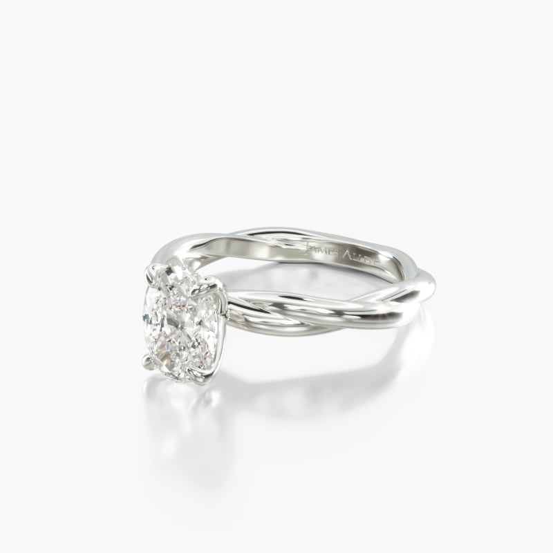 Platinum Rope Solitaire Engagement Ring