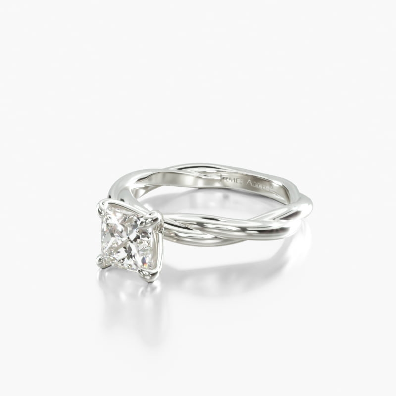 Platinum Rope Solitaire Engagement Ring