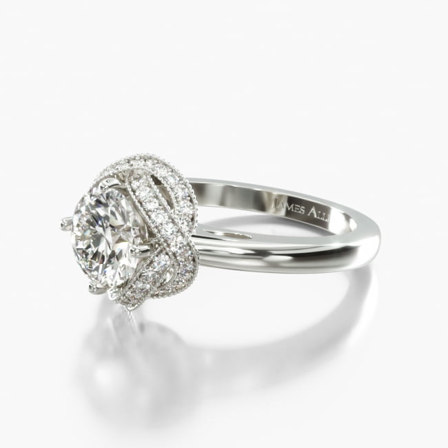 Platinum Pavé Infinity Wedding Ring-15534p