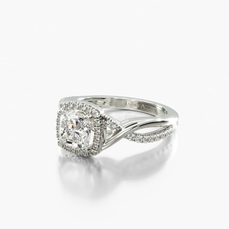 Platinum Infinity Halo Engagement Ring