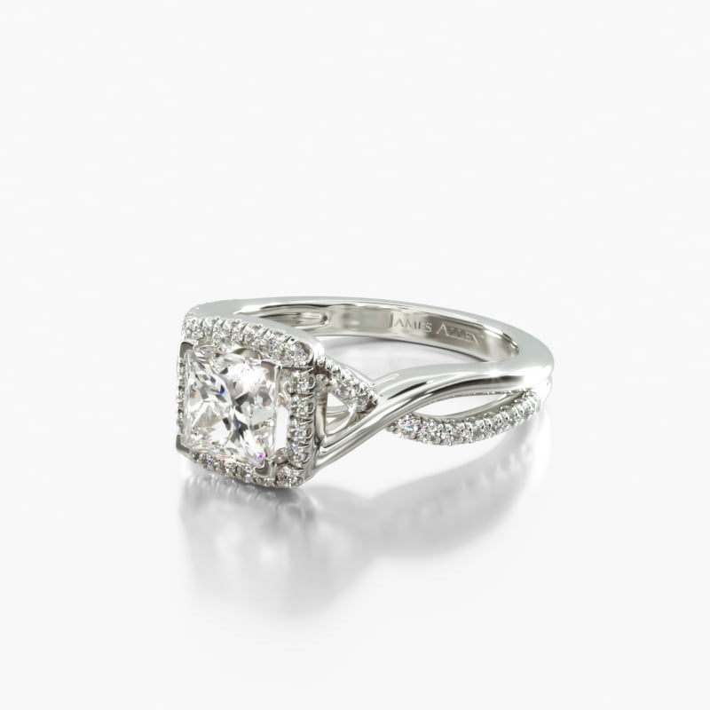 Platinum Infinity Halo Engagement Ring