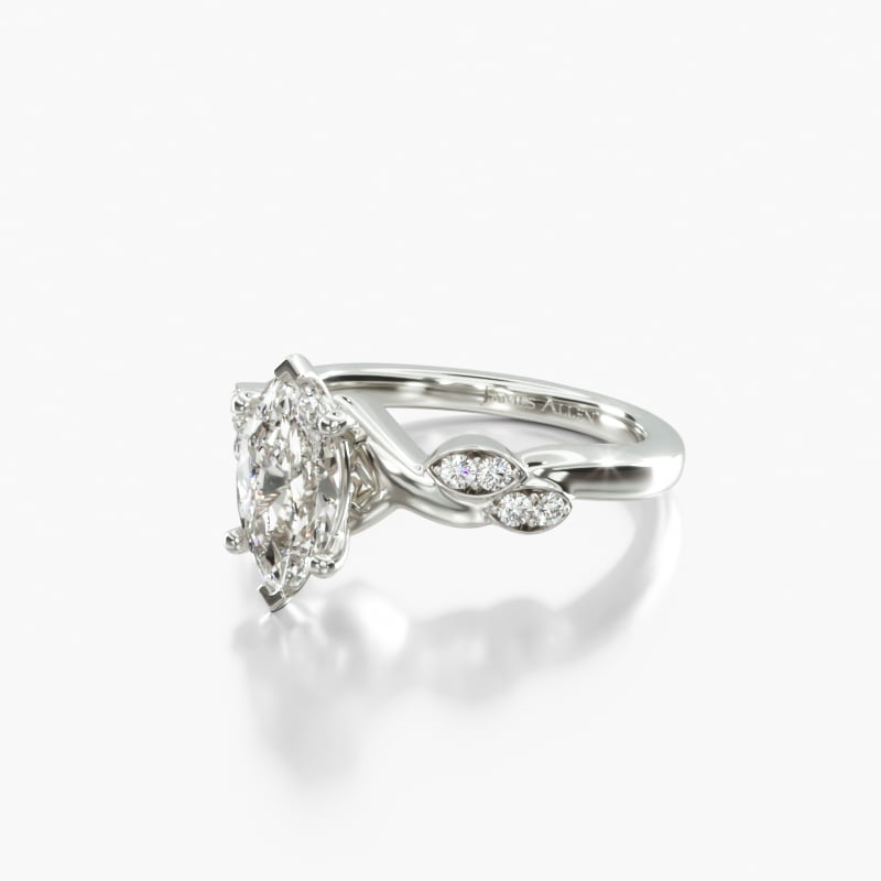 Platinum Twisted Vine Engagement Ring