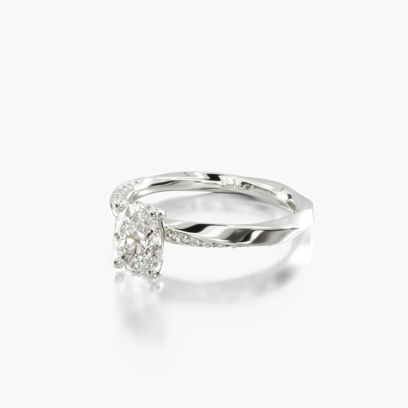 Platinum Helix Pavé Engagement Ring