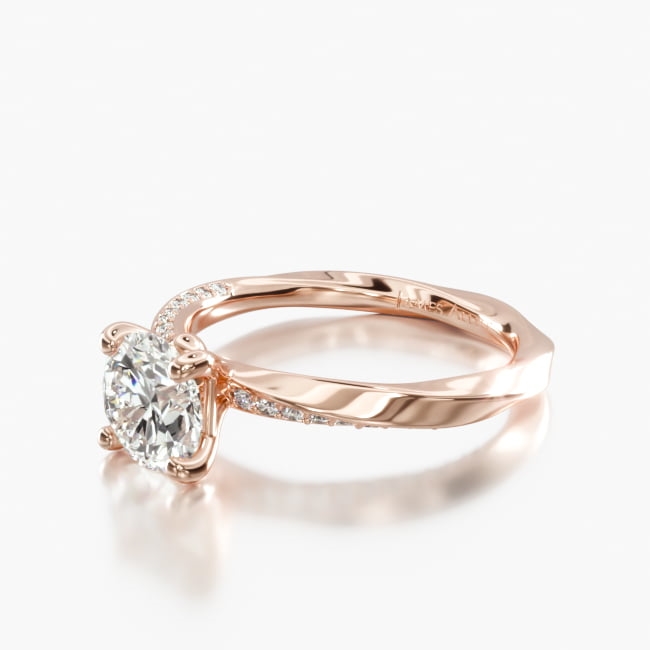 14K Rose Gold Helix Pavé Wedding Ring-15610r14