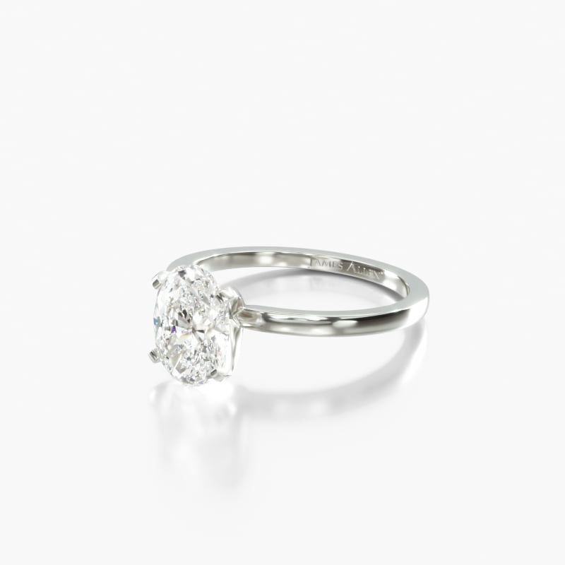 18K White Gold 1.5mm Comfort Fit Engagement Ring
