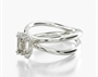 14K White Gold Criss Cross Diamond Solitaire