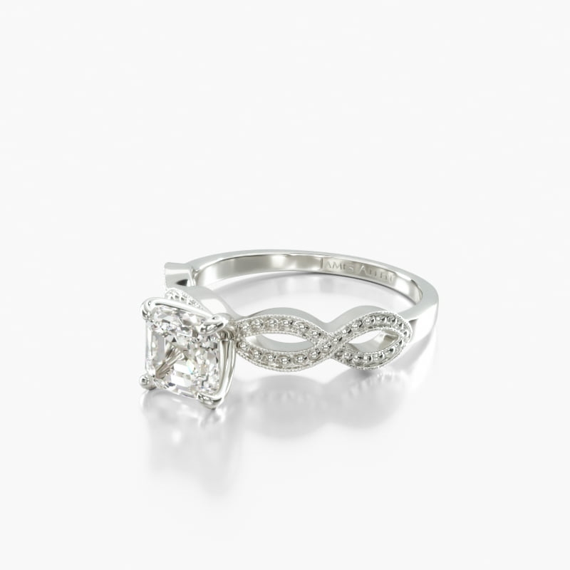 14K White Gold Vintage Infinity Engagement Ring