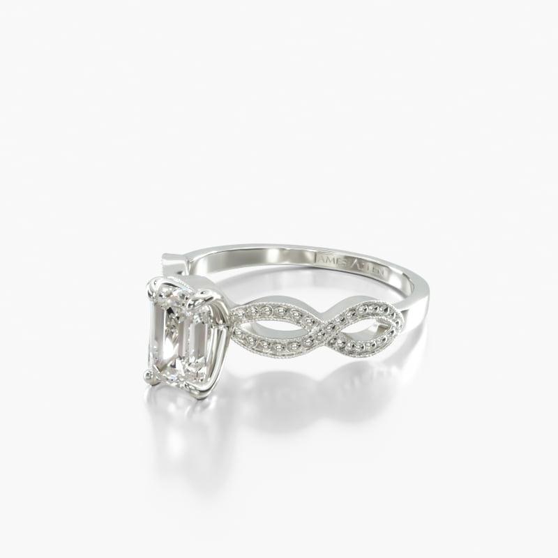 14K White Gold Vintage Infinity Engagement Ring