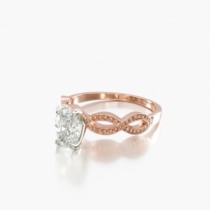 14K Rose Gold Vintage Infinity Engagement Ring