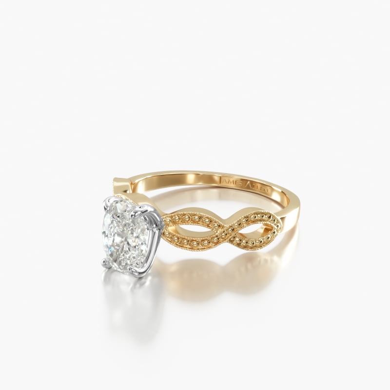14K Yellow Gold Vintage Infinity Engagement Ring