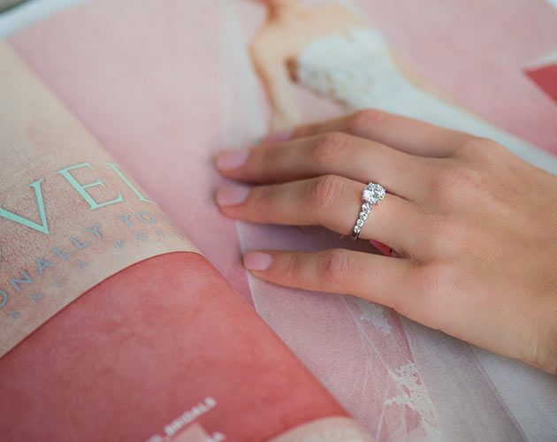 Platinum Prong Set Diamond Engagement Ring by Martin Flyer