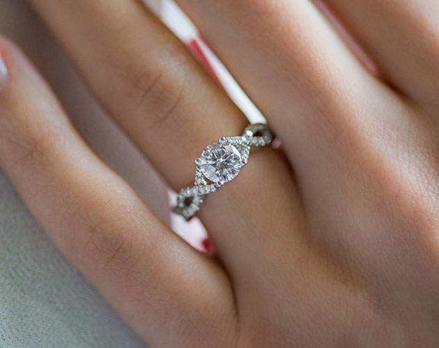 Platinum Pavé Infinity Engagement Ring by Martin Flyer