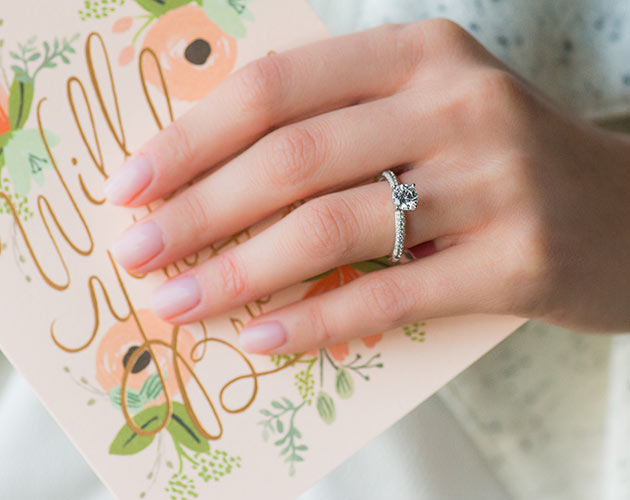 Platinum Micropavé Engagement Ring by Martin Flyer