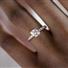 14K Rose Gold Bar Set and Three Sided Pavé Diamond Engagement Ring-11101r14