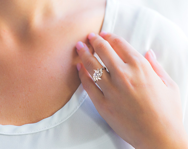 Platinum Bird of Paradise Engagement Ring