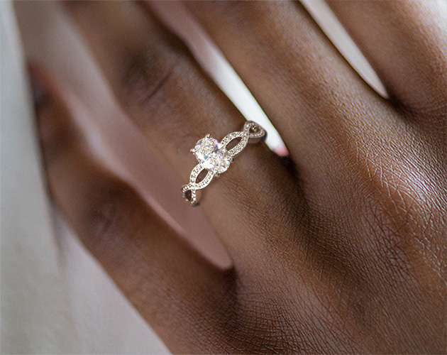 Platinum Vintage Infinity Engagement Ring