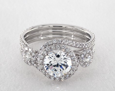 18K White Gold Abbraccio Triple Shank Engagment Ring Style#: AE115 by ...