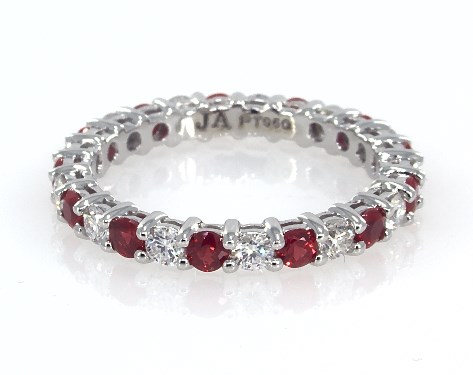 Platinum Ruby and Diamond Eternity Ring (0.75 CTW.)