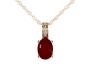 14K Yellow Gold Ruby and Diamond Bail Birthstone Necklace (7.0x5.0mm ...