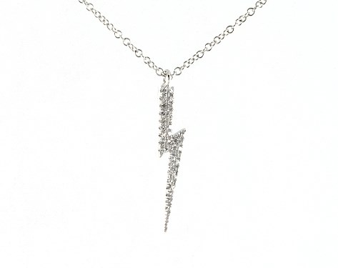 necklaces, diamond necklaces, 14k white gold diamond bolt necklace item ...