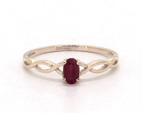 fashion rings, gemstone rings, 14k yellow gold infinity ruby birthstone ...