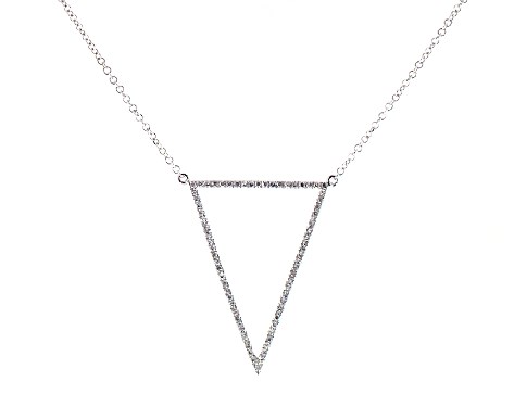 necklaces, diamond necklaces, 14k white gold triangle pave diamond ...
