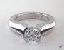 14K White Gold Split Shank Tab-Prong Tension Set Engagement Ring-17218w14