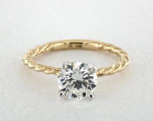 18K Yellow Gold Cable Solitaire Engagement Ring | 17970Y