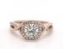 14K Rose Gold Infinity Halo Engagement Ring-17538r14