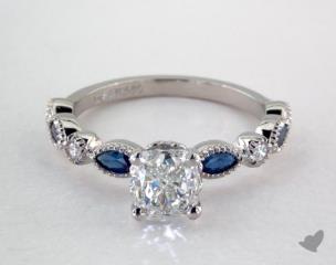 engagement rings, three stone, 14k white gold hand engraved james allen ...