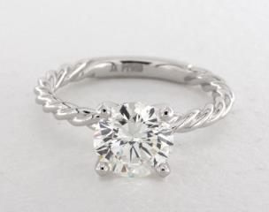 14K White Gold Cable Solitaire Engagement Ring | 17970W14