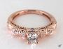 14K Rose Gold Beaded Open Span Diamond Engagement Ring