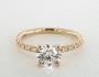 18K Yellow Gold Thin French Cut Pavé Set Diamond Engagement Ring-17158y